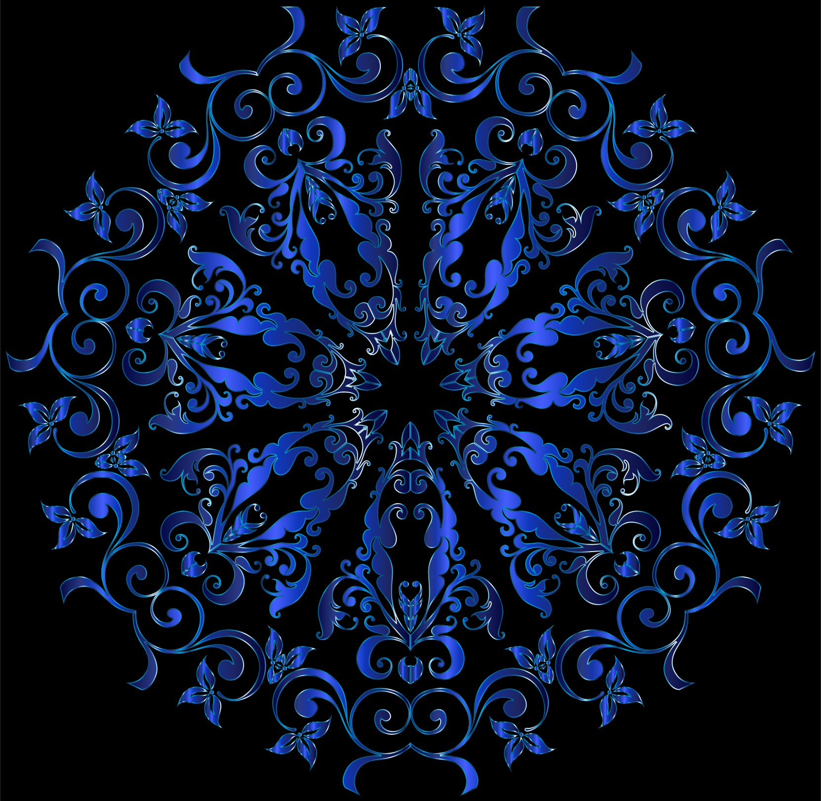 Blue Floral Design Clip Art Image - ClipSafari