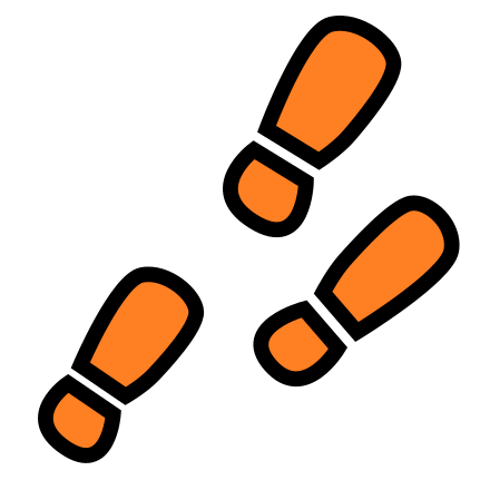 Orange Footsteps Clip Art Image - ClipSafari