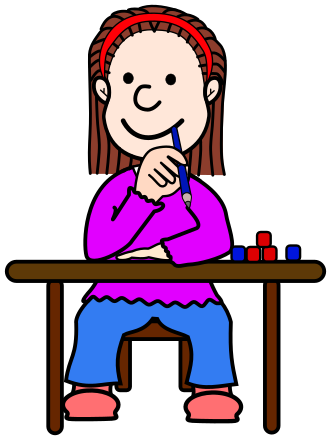 Girl Sitting At The Table Clip Art Image - ClipSafari