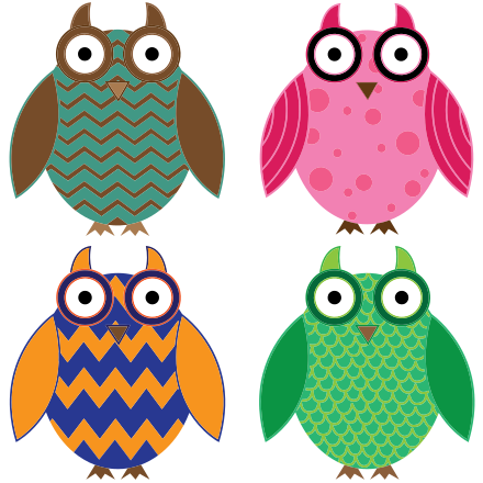 Four Owls Clip Art Image - ClipSafari