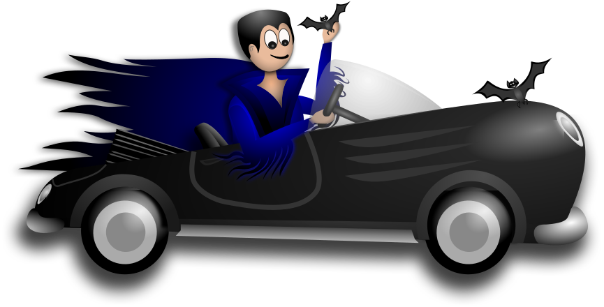 Dracula in a black car. Clip Art Image - ClipSafari