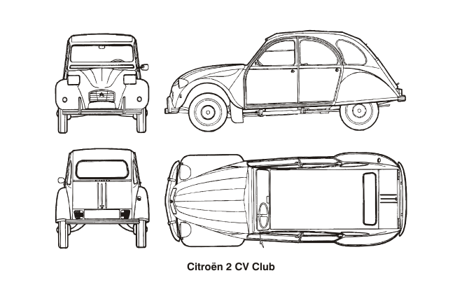 Citroen 2 CV Club, year 1975 Clip Art Image - ClipSafari