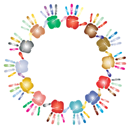 Colorful Hands Circle Clip Art Image - ClipSafari