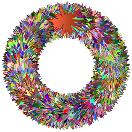 Colorful Christmas Wreath Clip Art Image - ClipSafari