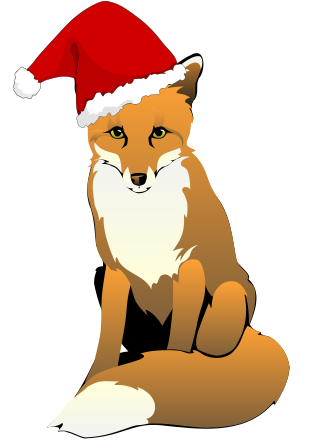 A Christmas Fox Clip Art Image - ClipSafari