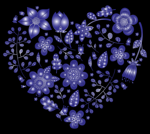 Violet Floral Heart Clip Art Image - ClipSafari