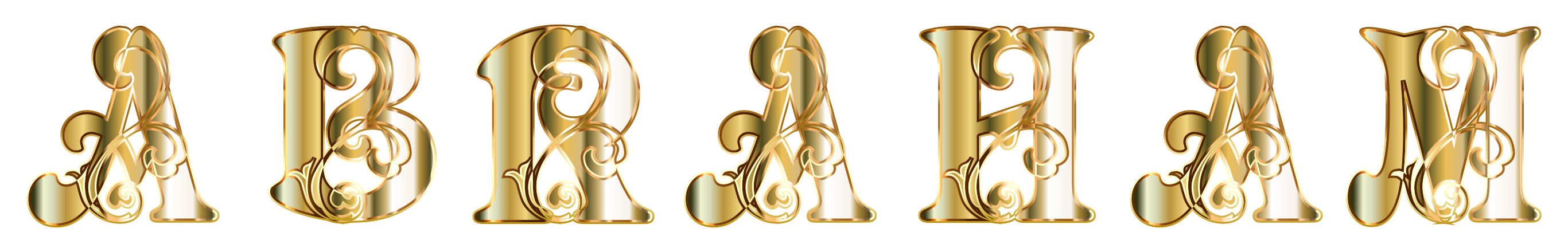 Gold Abraham Typography No Background Clip Art Image - ClipSafari