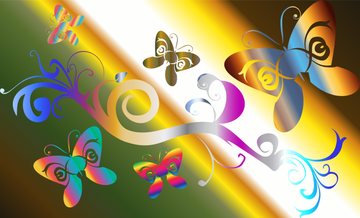 Butterflies Flourish Enhanced With Background 3 Clip Art Image - ClipSafari