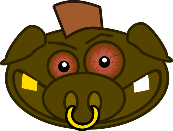 Angry Pig with Piercing Clip Art Image - ClipSafari