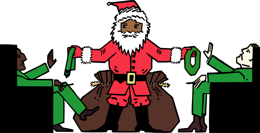 Santa Giving Presents Clip Art Image - ClipSafari