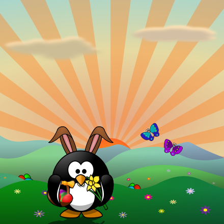 Penguin Easter Bunny Clip Art Image - ClipSafari