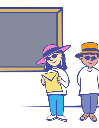 Kids Standing At Chalkboard Clip Art Image - ClipSafari