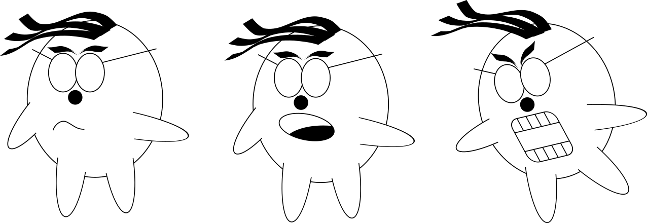 Three Angry Cartoon Characters Clip Art Image - ClipSafari