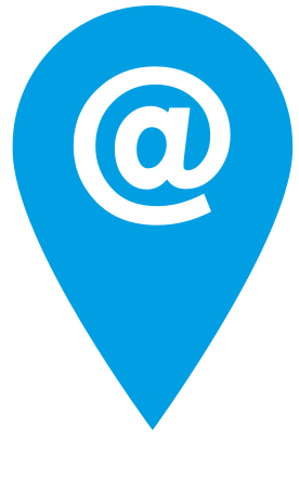Blue and White Map Marker with an Email Address Clip Art Image - ClipSafari