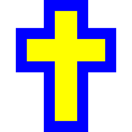 Blue and Yellow Cross Clip Art Image - ClipSafari