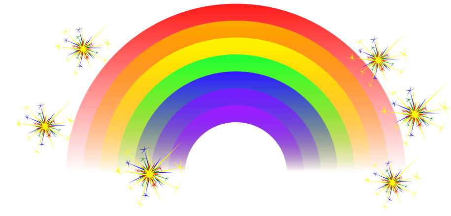 Rainbow with Sparkling Stars Clip Art Image - ClipSafari