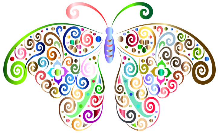 Colorful Swirls Butterfly Clip Art Image - ClipSafari