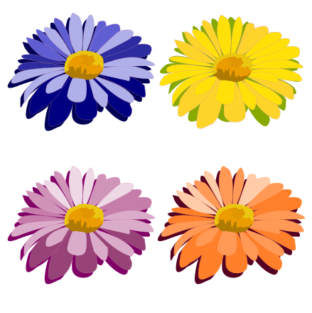 Four Different Flowers Clip Art Image - ClipSafari
