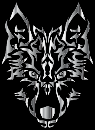 Chrome Tribal Wolf Clip Art Image - ClipSafari