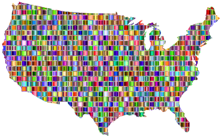 Colorful Map of the United States Clip Art Image - ClipSafari