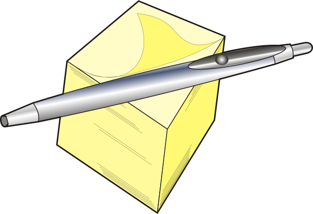 Pen and Sticky Notes Clip Art Image - ClipSafari
