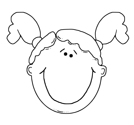 Girl Smiling Coloring Clip Art Image - ClipSafari