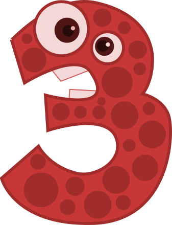 Number 3 with Animal Face Clip Art Image - ClipSafari