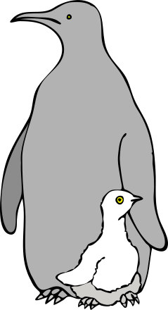 Penguin and Chick Clip Art Image - ClipSafari