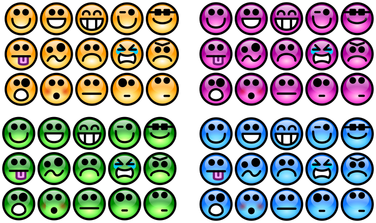Group of Colorful Emojis Clip Art Image - ClipSafari