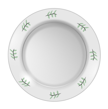 Plate with leaf pattern Clip Art Image - ClipSafari