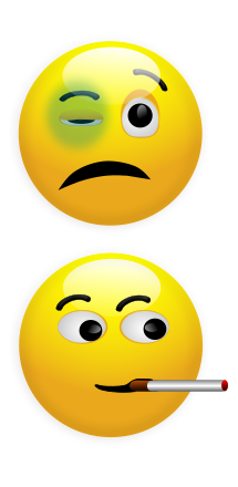 Smiley Face with Cigarette Clip Art Image - ClipSafari