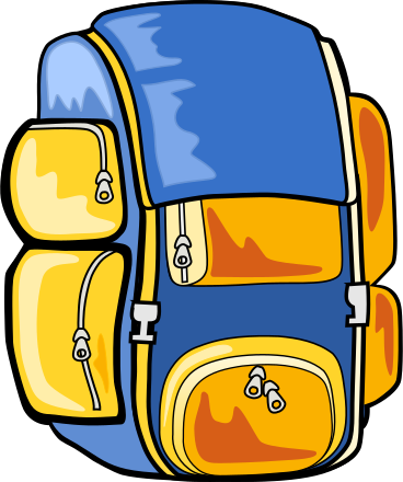 Blue and Yellow Backpack Clip Art Image - ClipSafari