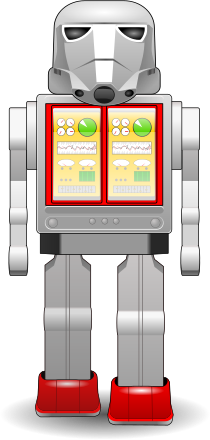 Robot with red shoes Clip Art Image - ClipSafari