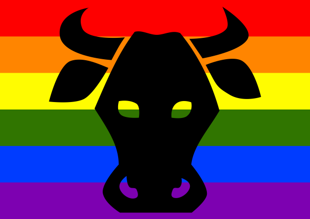 Rainbow Flag Bull Clip Art Image - ClipSafari