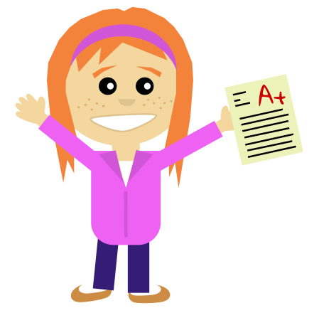 Girl With A+ On Test Clip Art Image - ClipSafari