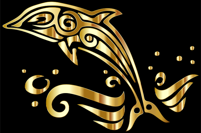Gold Dolphin Design Clip Art Image - ClipSafari
