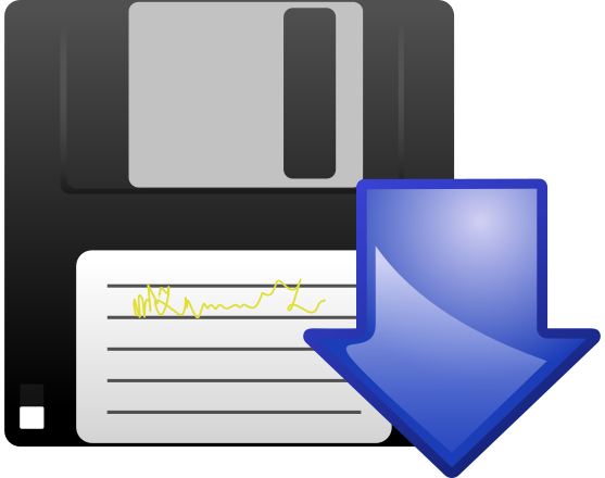 Blue Arrow on Floppy Disk Clip Art Image - ClipSafari