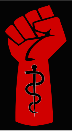 Red Fist with Medical Symbol Clip Art Image - ClipSafari