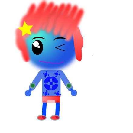 Blue and Red Cartoon Character Clip Art Image - ClipSafari