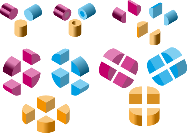 Isometric shapes 3 - cylinders Clip Art Image - ClipSafari