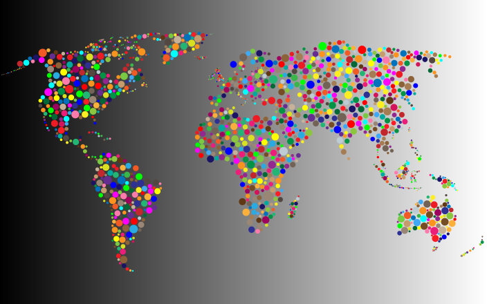 Colorful Circles World Map Clip Art Image - ClipSafari