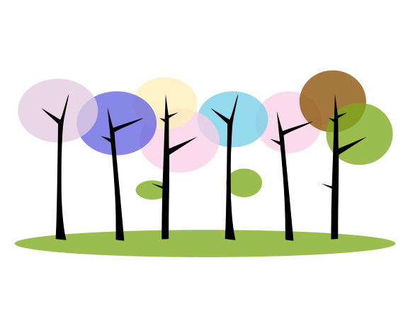 Colorful Trees. Clip Art Image - ClipSafari