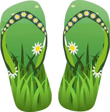 Flip Flops with Flowers Clip Art Image - ClipSafari