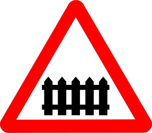 Red Triangle with Rail Fence Clip Art Image - ClipSafari