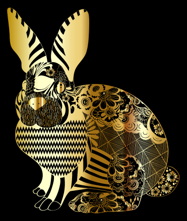 Gold Floral Rabbit Clip Art Image - ClipSafari