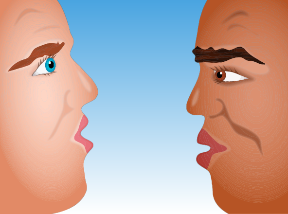 Head to head with background Clip Art Image - ClipSafari