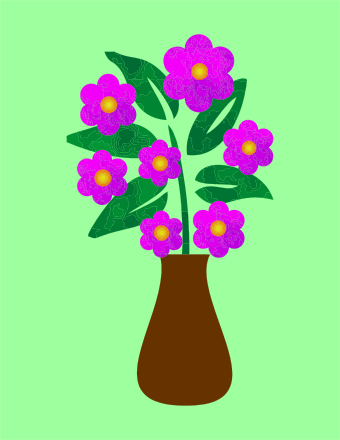 Purple Flowers in Vase Clip Art Image - ClipSafari