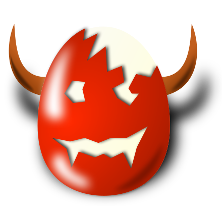 Red Easter Egg with Fangs Clip Art Image - ClipSafari