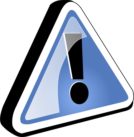 Blue and White Warning Sign Clip Art Image - ClipSafari