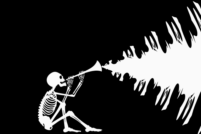 Skeleton Playing Flute Clip Art Image - ClipSafari